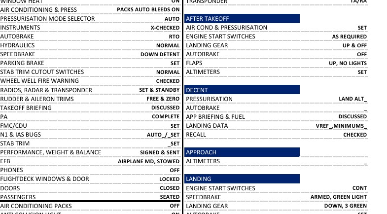 Jet2.com Boeing 737NG Normal Checklist for Microsoft Flight Simulator ...