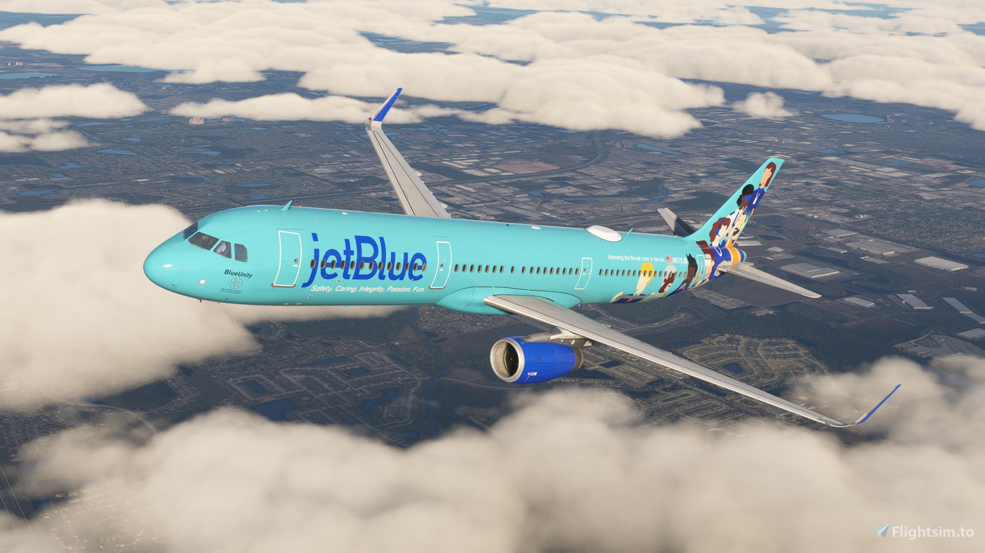 JetBlue "BlueUnity" (N970JB) - Fenix Simulations A321 对于 Microsoft ...