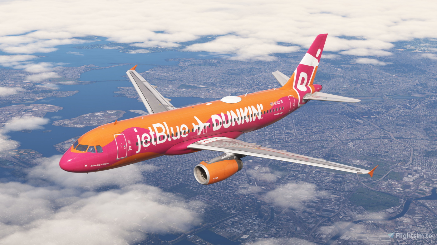 JetBlue ("Dunkin"/"Brewing Altitude" - N643JB) - Fenix A320 (V2) (IAE) для Microsoft Flight ...