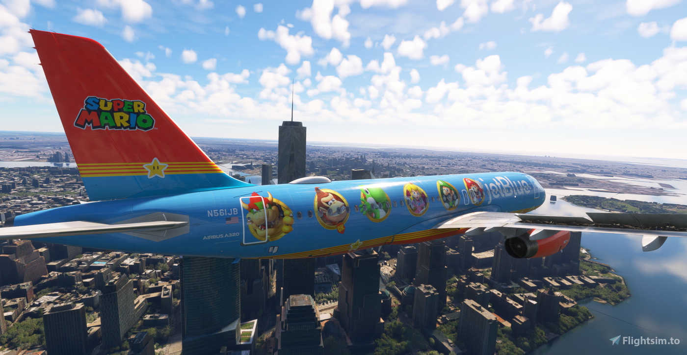 JetBlue N561JB Super Mario (Happy Mario Day) のために Microsoft Flight ...