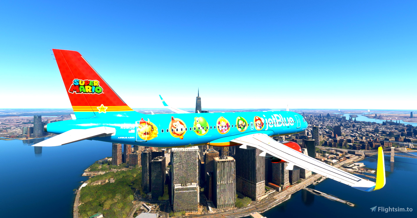 JetBlue N561JB Super Mario (Happy Mario Day) FBW A32NX for Microsoft ...