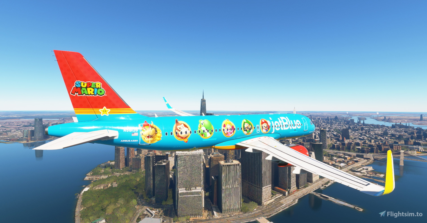 JetBlue N561JB Super Mario (Happy Mario Day) FBW A32NX for Microsoft ...
