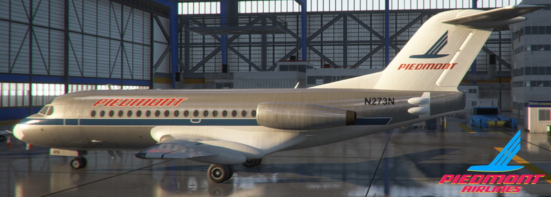 Just Flight Fokker F28-1000 Piedmont Airlines Silver N273N for Microsoft Flight Simulator | MSFS