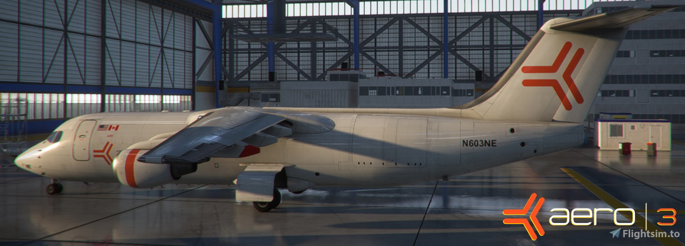 Just Flight RJ100 QT Aero-3 N603NE for Microsoft Flight Simulator | MSFS