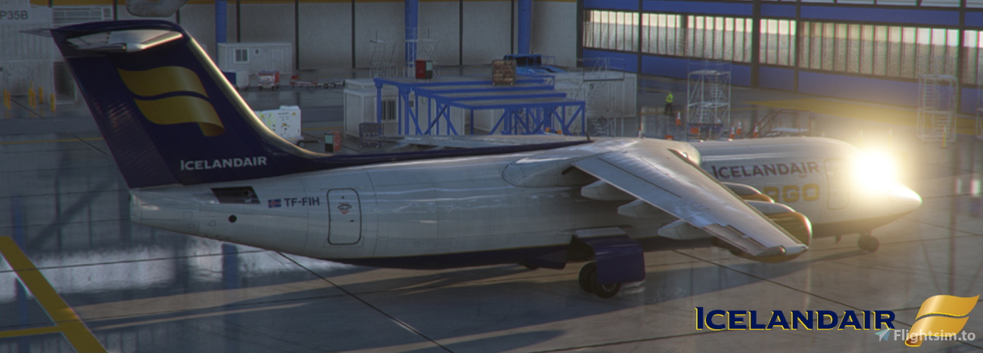 Just Flight RJ100 QT Icelandair Cargo TF-FIH voor Microsoft Flight ...
