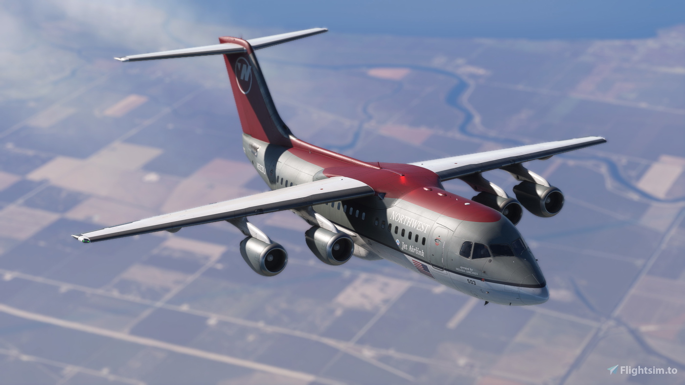Just Flight RJ85/146-200 Northwest Airlink opb. Mesaba Pack für Microsoft Flight Simulator | MSFS