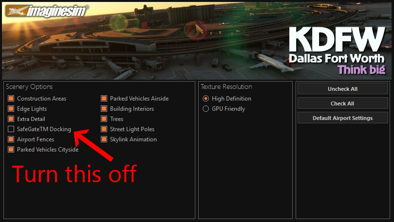 KDFW GSX Profile (imaginesim) for Microsoft Flight Simulator | MSFS