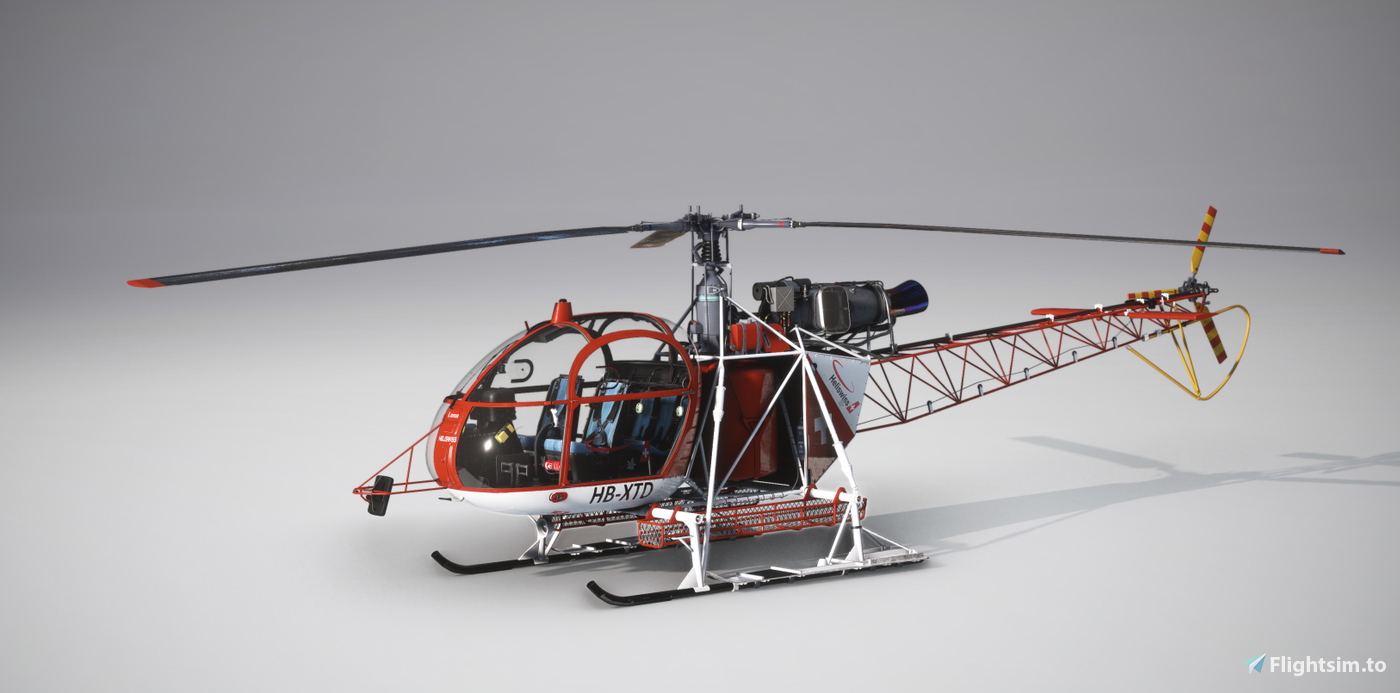 lama-sa315 HB-XTD Helisswis for Microsoft Flight Simulator | MSFS