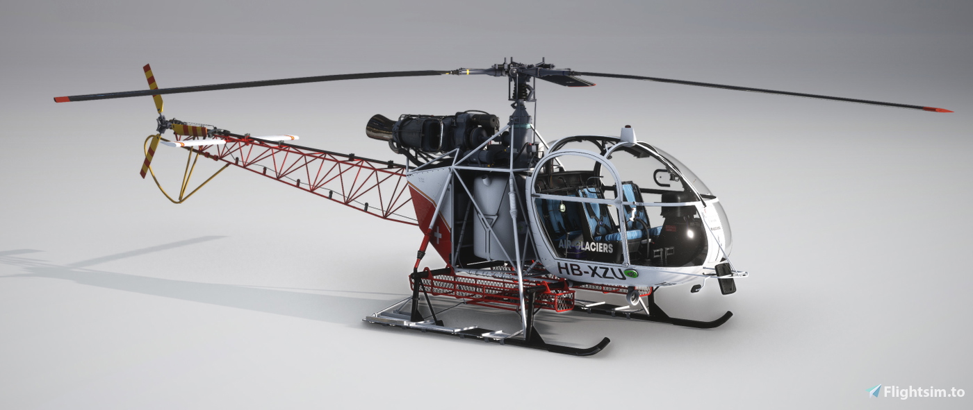 lama-sa315 HB-XZU airglaciers for Microsoft Flight Simulator | MSFS