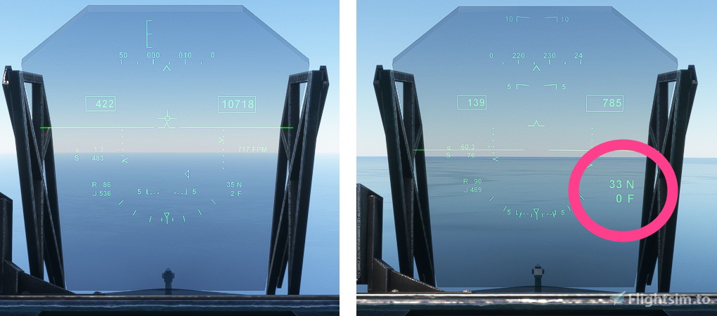 Large nozzle indicator on HUD for DC Designs AV-8B II Harrier AV8B for ...