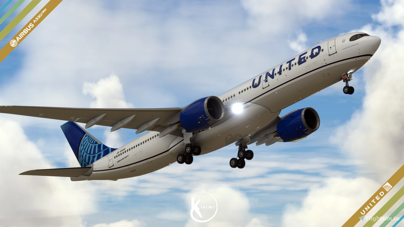 LatinVFR Airbus A330-900neo United Airlines "Evo-Blue" 2019 Livery 4K & 8K for Microsoft Flight ...