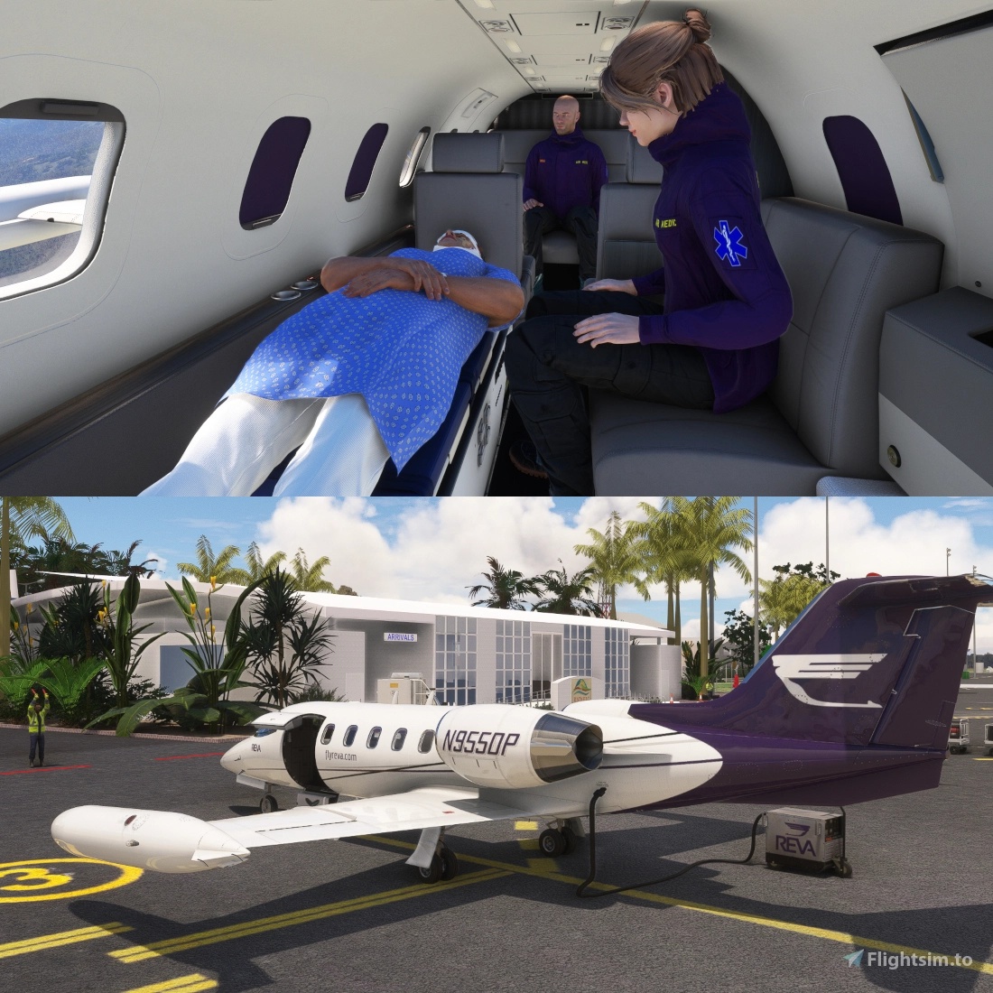 Learjet 35A REVA Air Ambulance N995DP for Microsoft Flight Simulator | MSFS