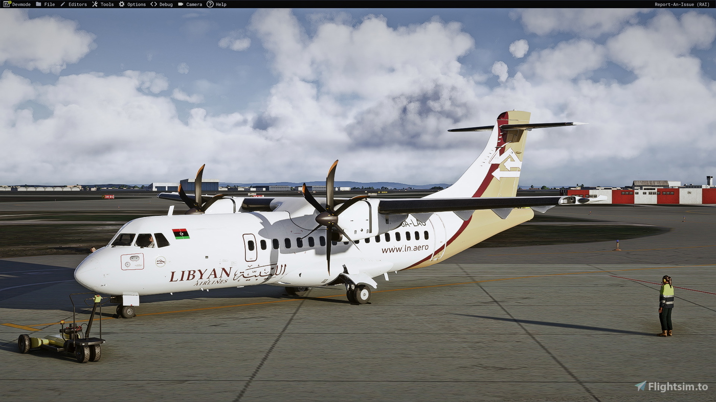 Libyan Airlines 5A-LAG (ATR42-500 aircraft) livery for Asobo ATR42-600 model per Microsoft ...