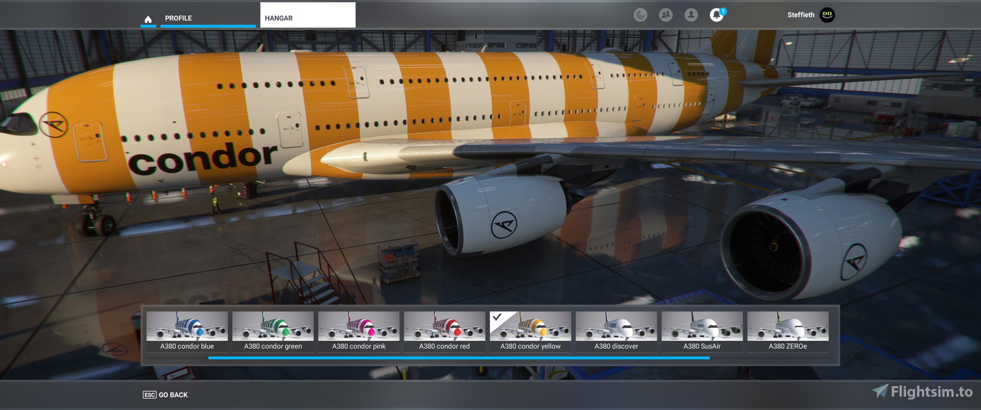 Livery FlyByWire A380 - Condor (fictional, 4K, 5 Colors) for Microsoft ...