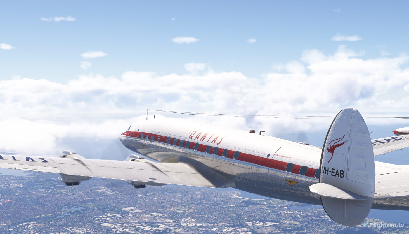Lockheed L-1049G Super Constellation Qantas VH-EAB for Microsoft Flight ...