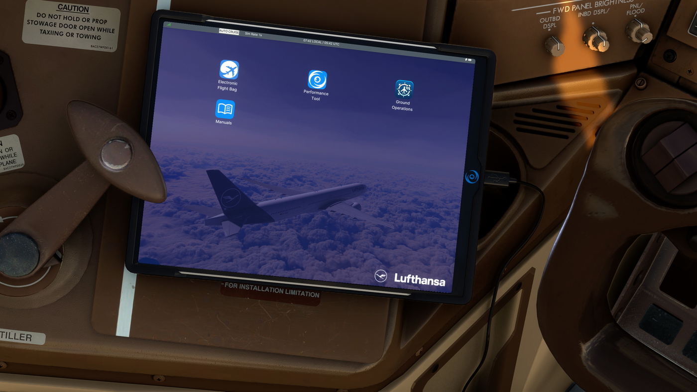 Lufthansa PMDG 777-300 EFB Wallpaper for Microsoft Flight Simulator | MSFS