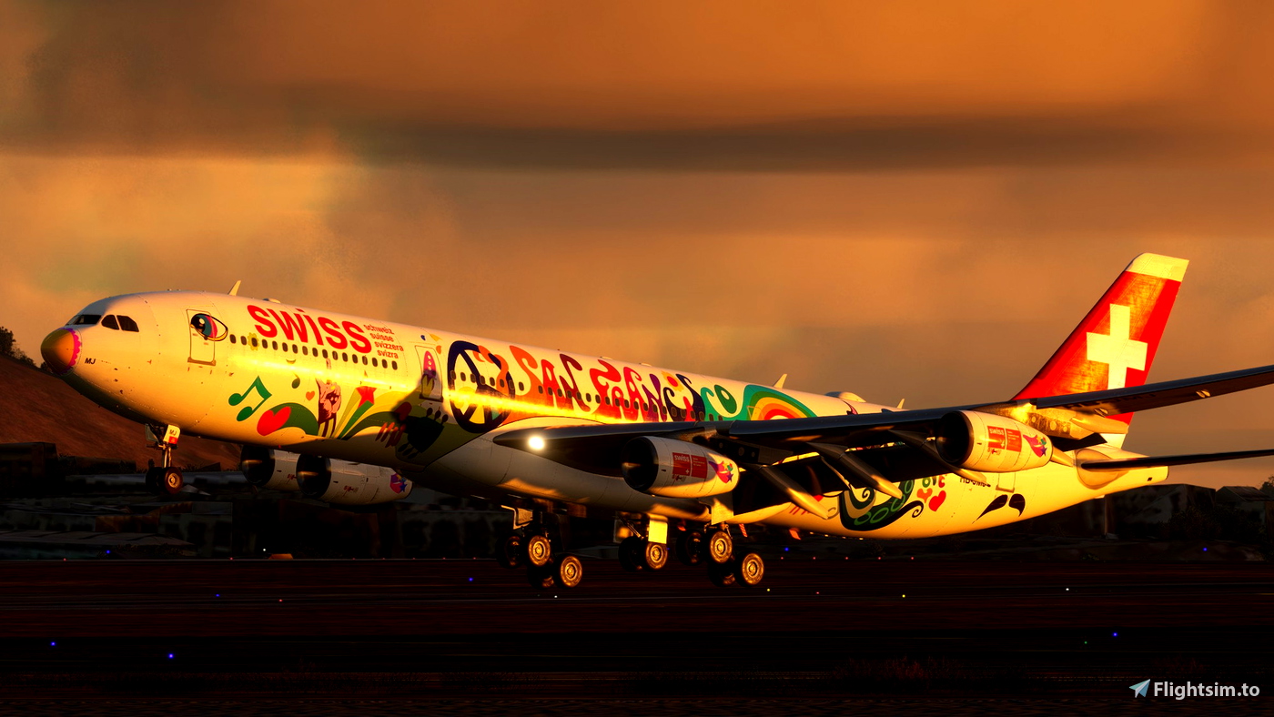 LVFR A340-300 SWISS San Francisco Livery for Microsoft Flight Simulator ...