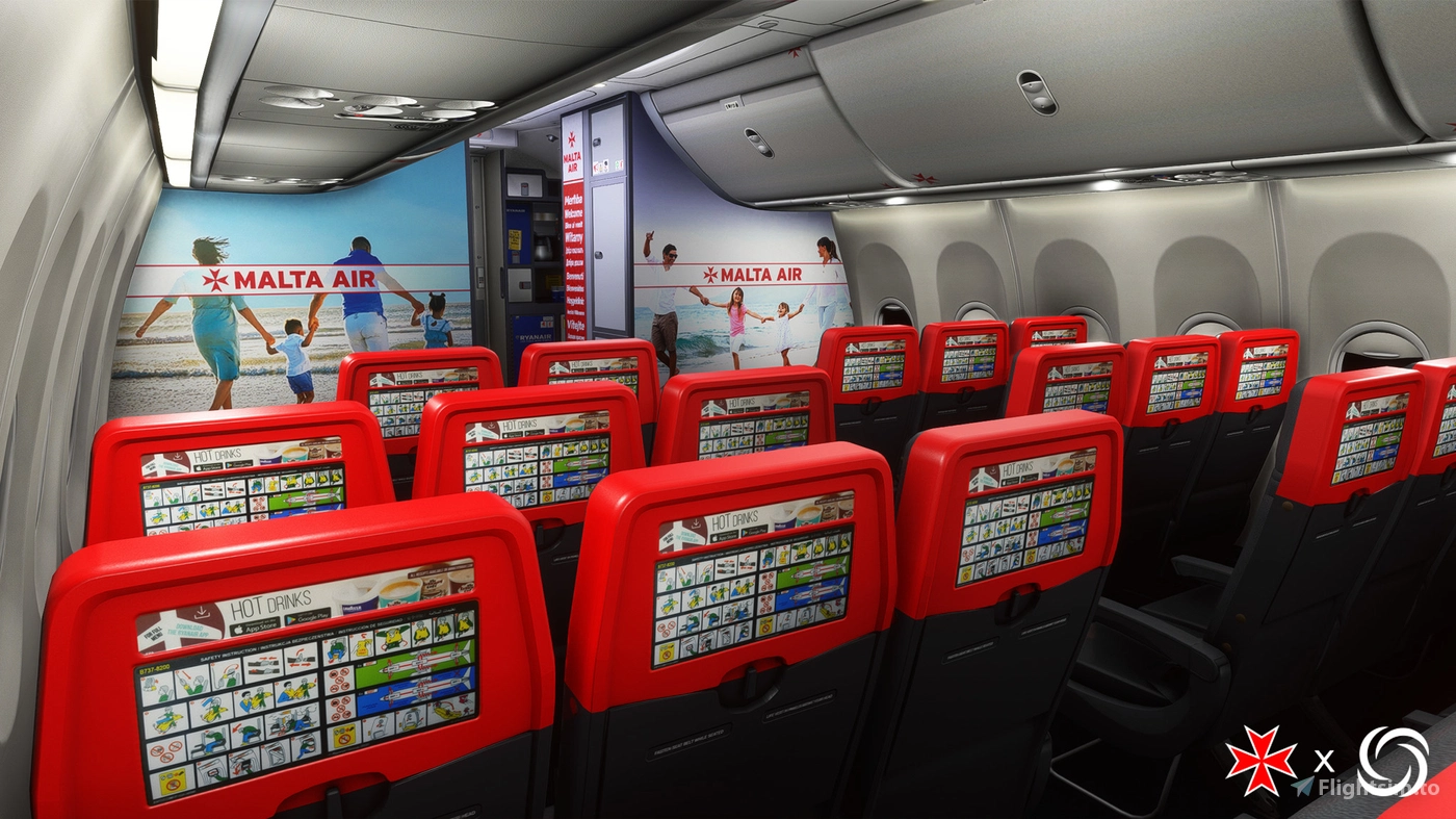 MALTA AIR Pack w/ 3D Full Economy Cabin | iFly 737 MAX 8 [Smart Decals ...