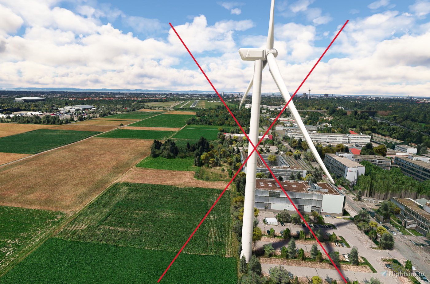 Mannheim Airport (EDFM) Windturbine in final removal for Microsoft ...