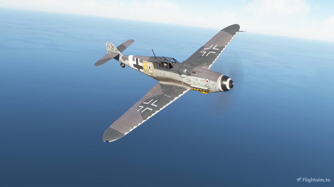 Messerschmitt Bf 109G-6 "Gelbe 16" 9./JG 77 for Microsoft Flight Simulator | MSFS
