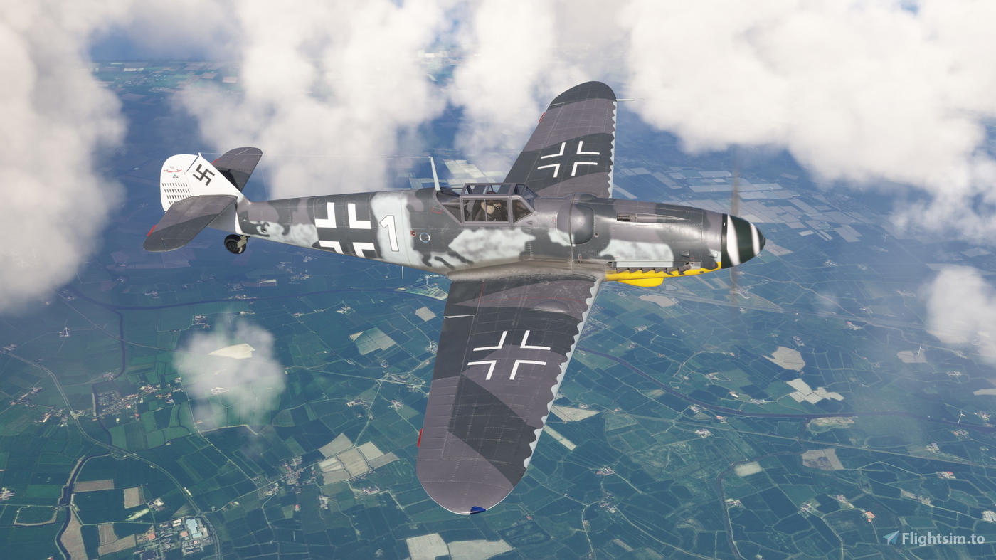 Messerschmitt Bf 109G-6/R6 W.Nr, 20272 "Weiße 1", 7./JG 1 for Microsoft Flight Simulator | MSFS
