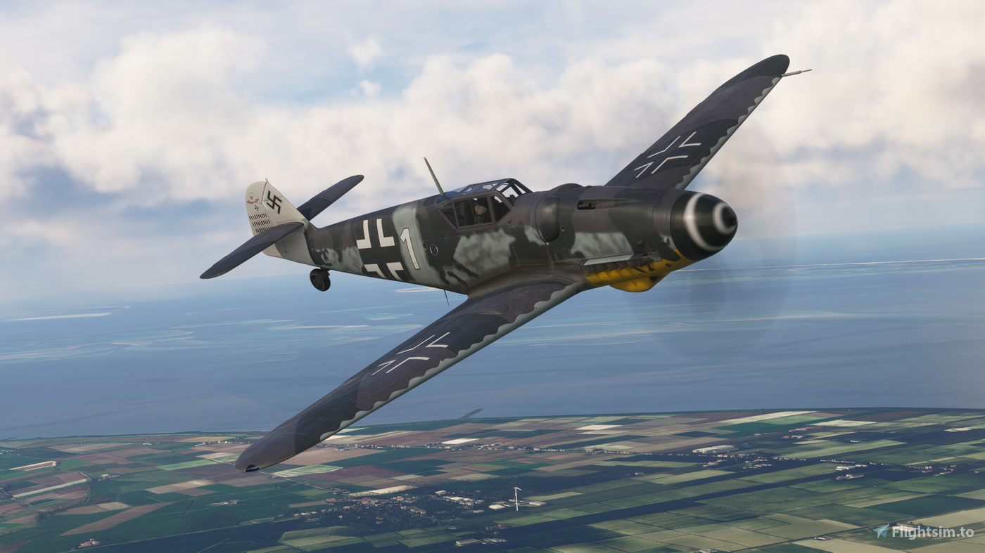 Messerschmitt Bf 109G-6/R6 W.Nr, 20272 "Weiße 1", 7./JG 1 for Microsoft Flight Simulator | MSFS