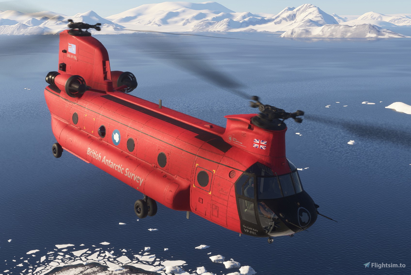 MilTech CH47 British Antarctic Survey für Microsoft Flight Simulator | MSFS