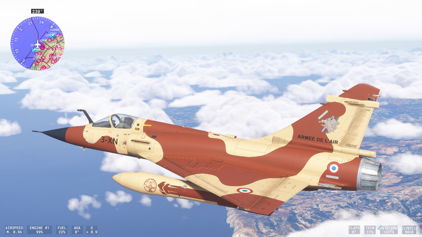 Miltech m2k Mirage 2000D E3/3 Ardennes Desert for Microsoft Flight ...