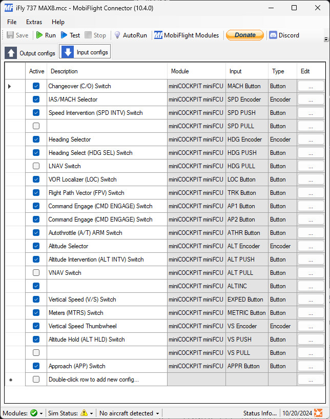 miniFCU | iFly 737 MAX 8 | MobiFlight Profile for Microsoft Flight Simulator | MSFS