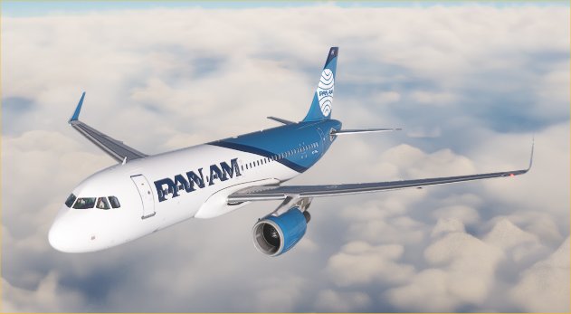 Modern Pan Am Livery for LVFR A320ceo のために Microsoft Flight Simulator ...