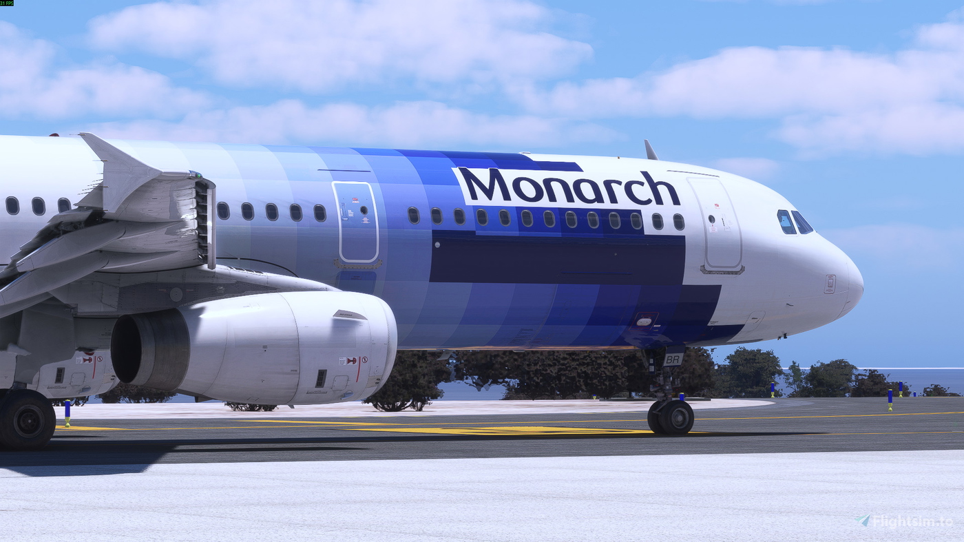 Monarch Airlines Spirit 'Blue Pixel' Hybrid G-OZBR | w/Cabin | 4K+8K | Fenix A321 für Microsoft ...