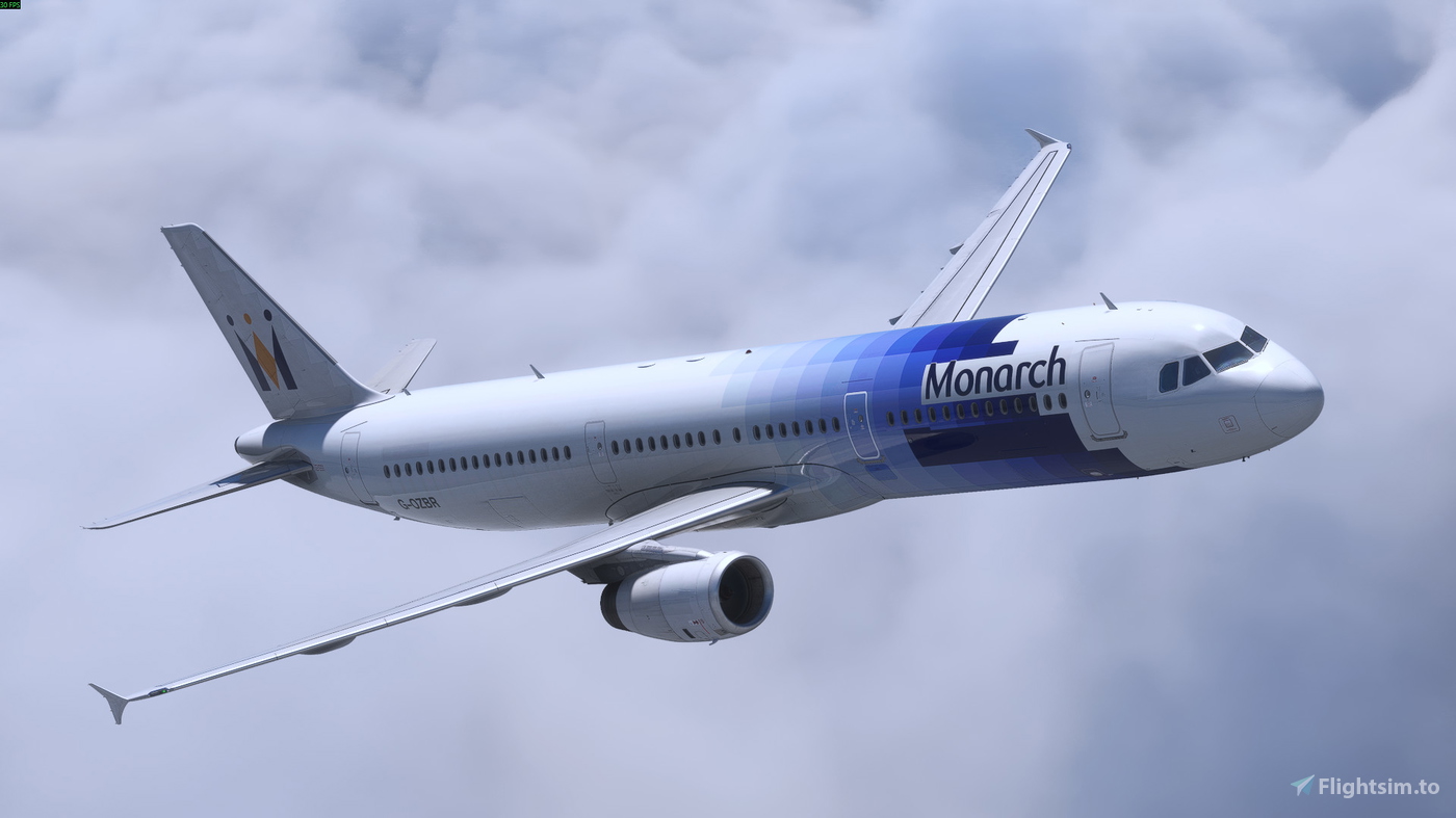 Monarch Airlines Spirit 'Blue Pixel' Hybrid G-OZBR | w/Cabin | 4K+8K | Fenix A321 for Microsoft ...