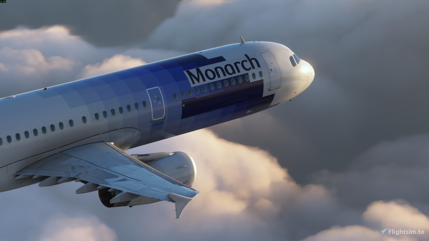 Monarch Airlines Spirit 'Blue Pixel' Hybrid G-OZBR | w/Cabin | 4K+8K | Fenix A321 for Microsoft ...