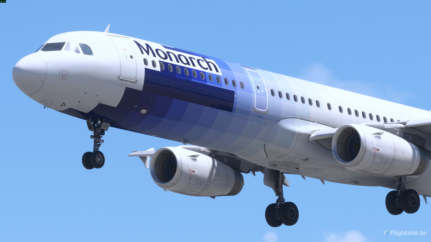 Monarch Airlines Spirit 'Blue Pixel' Hybrid G-OZBR | w/Cabin | 4K+8K | Fenix A321 for Microsoft ...