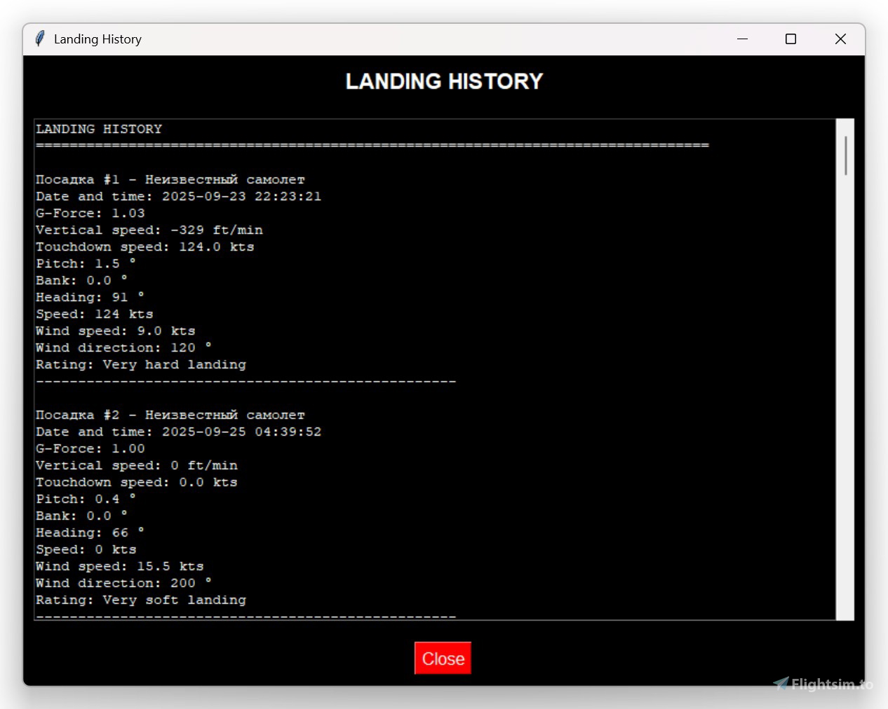 MSFS 2024 Landing Inspector a oldalon. Microsoft Flight Simulator | MSFS