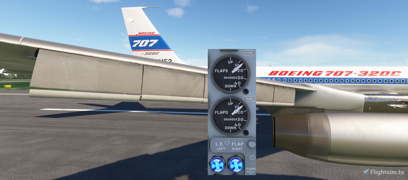 FS2020 and FS2024 Boeing 707-320C leading edge flaps blue lights ...