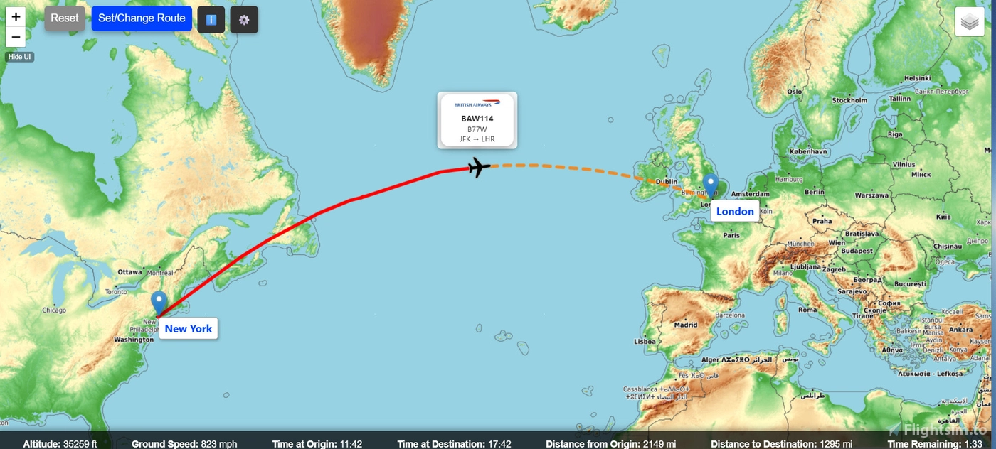 MSFS Passenger Map - A flight tracking app that emulates a passenger ...