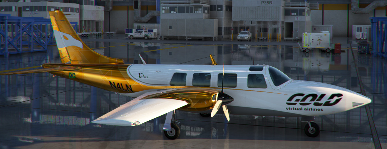 MSFS2020 Livery Piper Aerostar 600 AEST A2A Gold 10 anos Version - Gold ...