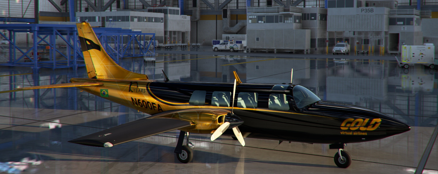 MSFS2020 Livery Piper Aerostar 600 AEST A2A Gold Luxury Version - Gold ...