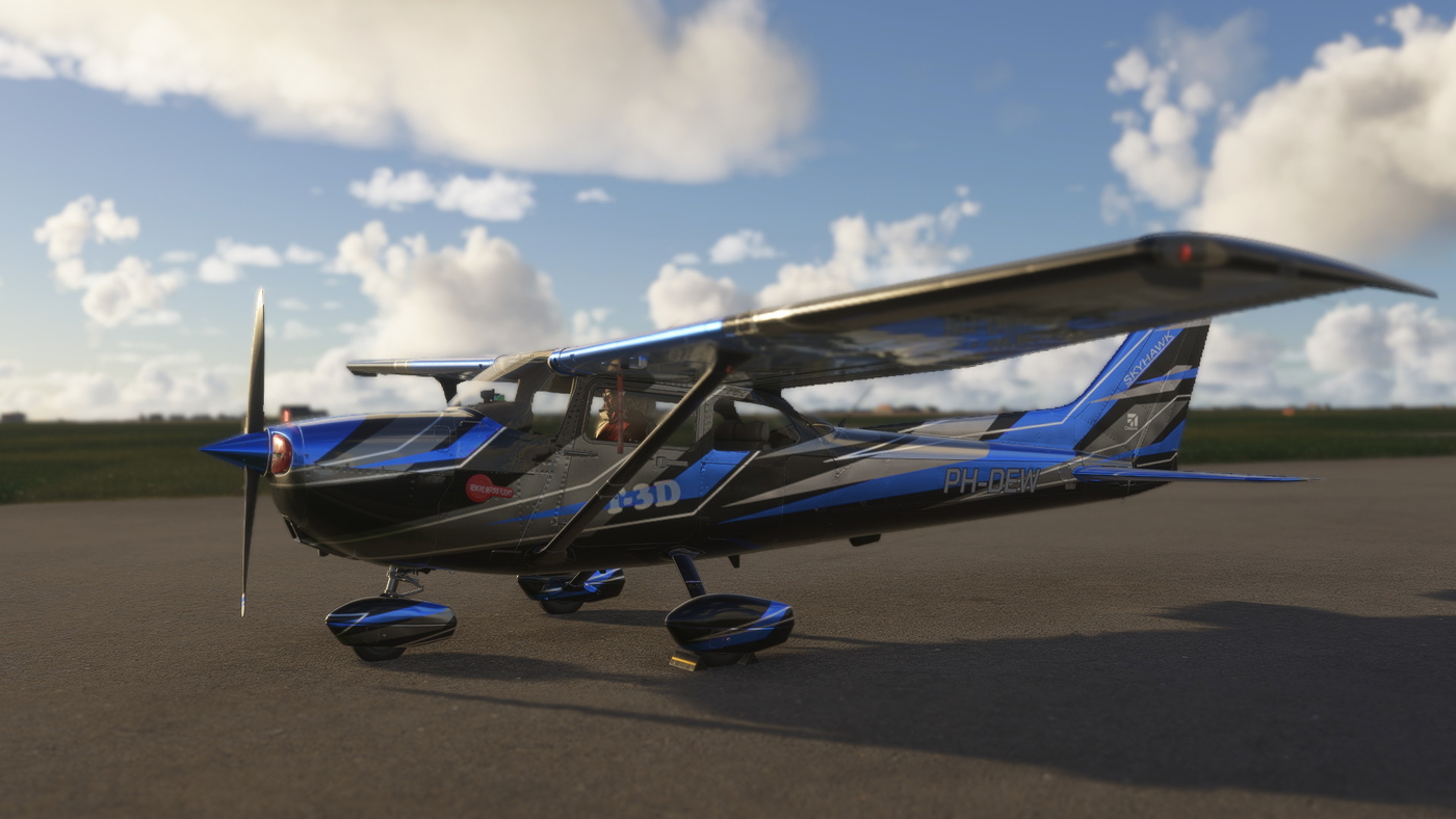 MSFS2024 Cessna C172 T-3D Blue livery (Fictional) para Microsoft Flight ...