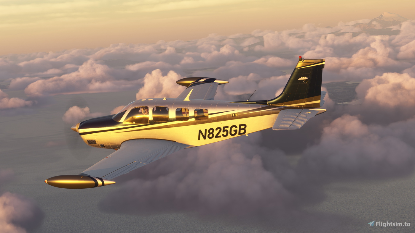 N825GB / Dynamic Registration / Interior / Black Square Bonanza Pro for Microsoft Flight ...