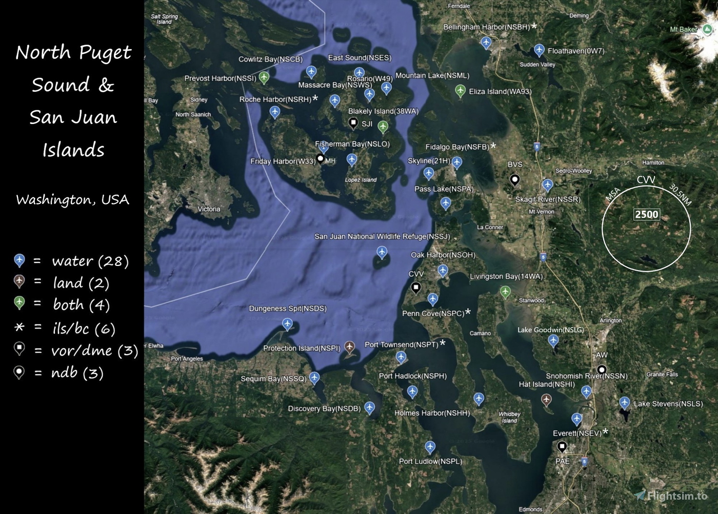 North Puget Sound & San Juan Islands...33 new places to fly to w ...