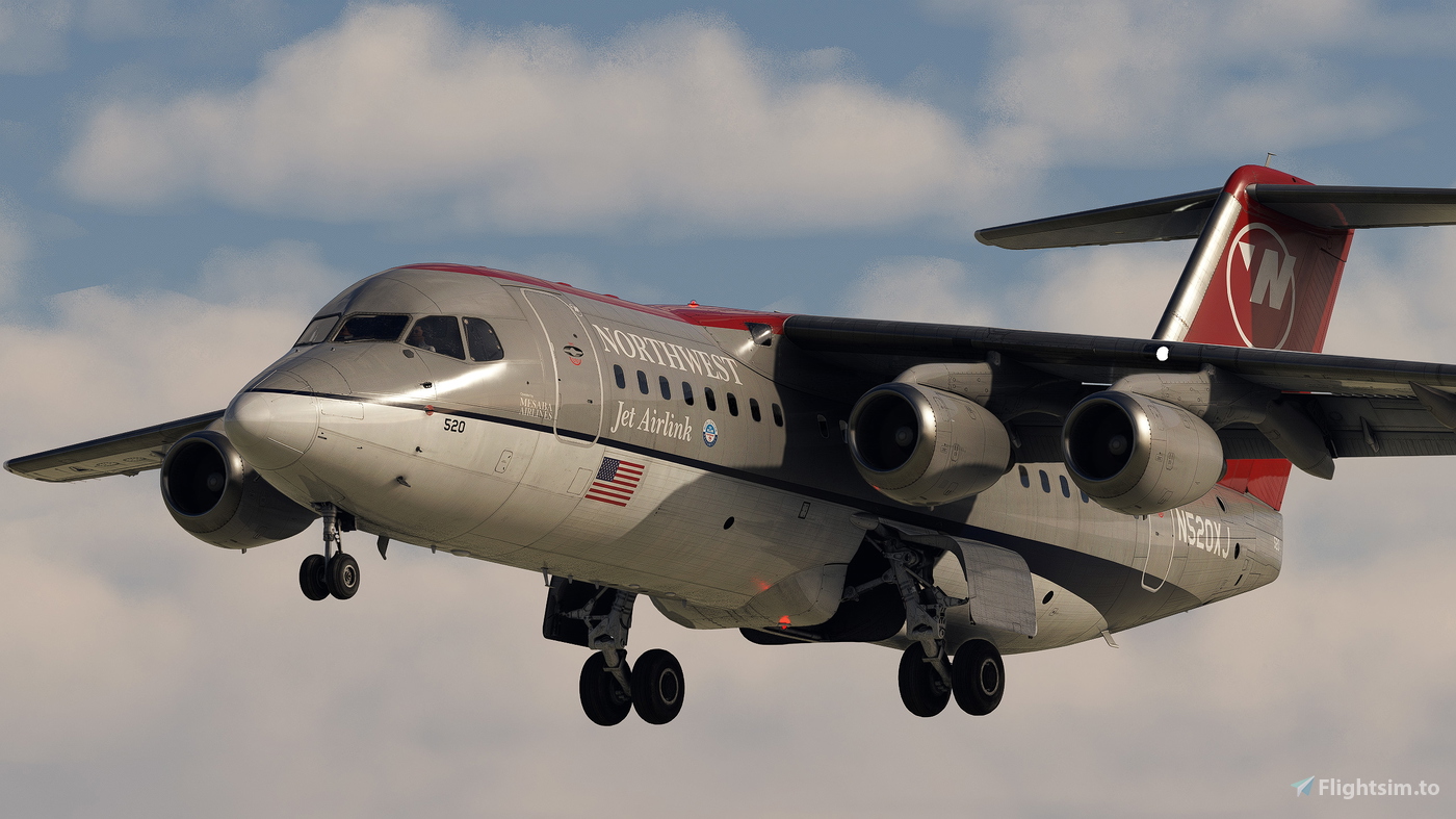 Northwest Airlink (N520XJ) - JustFlight RJ-85 for Microsoft Flight ...