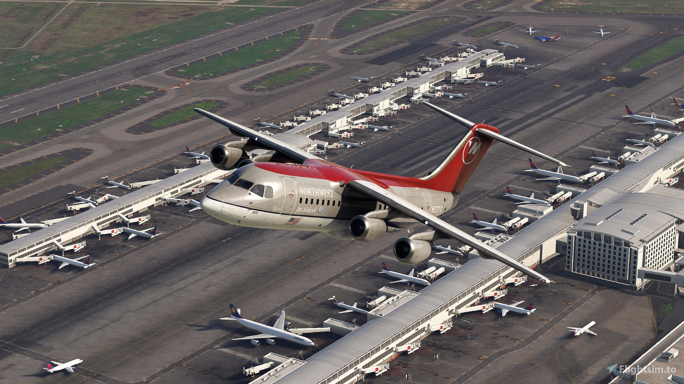 Northwest Airlink (N520XJ) - JustFlight RJ-85 for Microsoft Flight ...