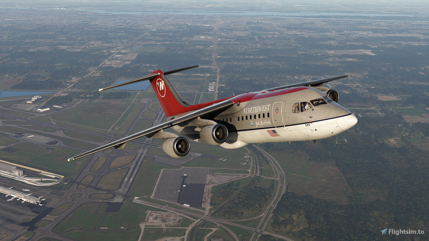 Northwest Airlink (N520XJ) - JustFlight RJ-85 für Microsoft Flight ...