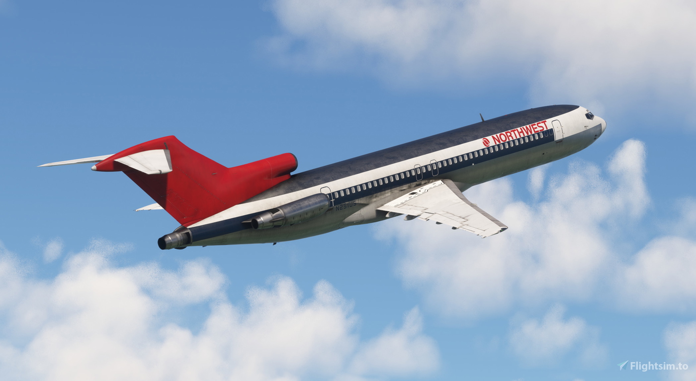 Northwest ("Orient Colors" - N251US) - - FlightSim Studio 727-200 PAX ...