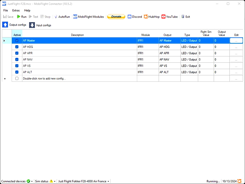 Octavi MobiFlight profile for JustFlight F28 Professional for Microsoft Flight Simulator | Feed