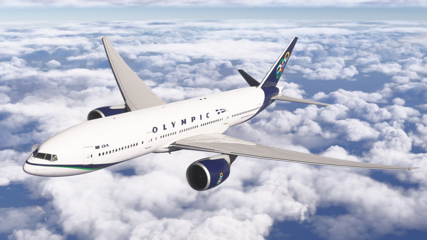 Olympic Air Boeing 777-200LR (Fictional) per Microsoft Flight Simulator ...