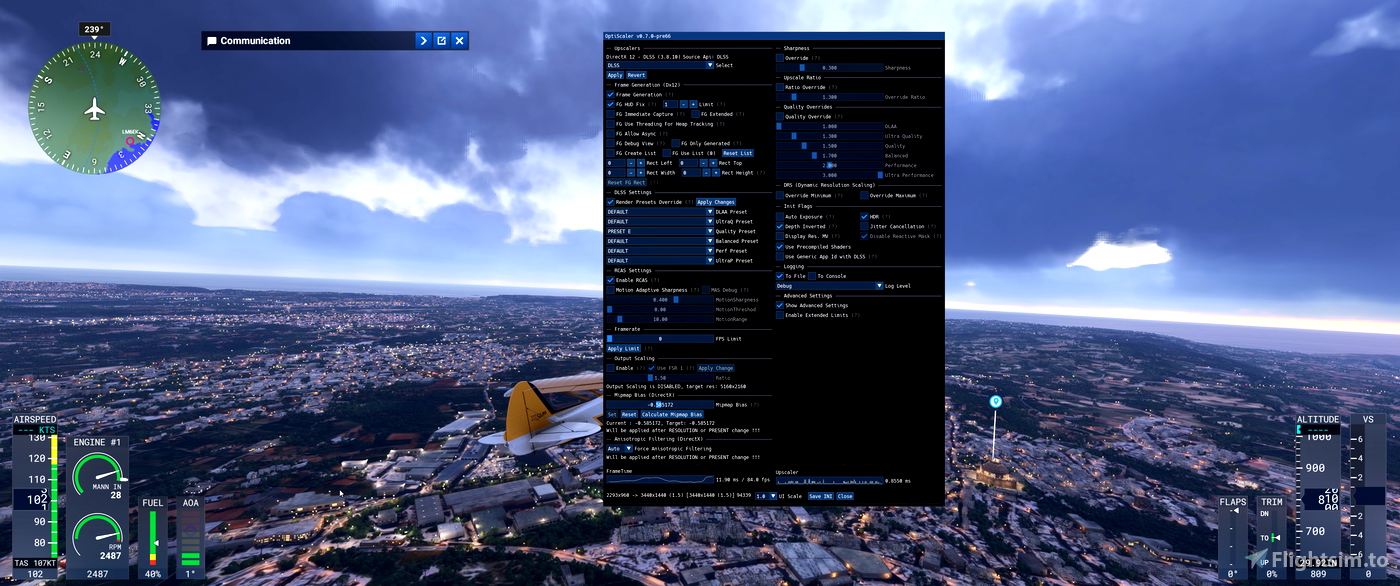 OptiScaler - Framegeneration and DLSS Preset change on the fly for Microsoft Flight Simulator | Feed