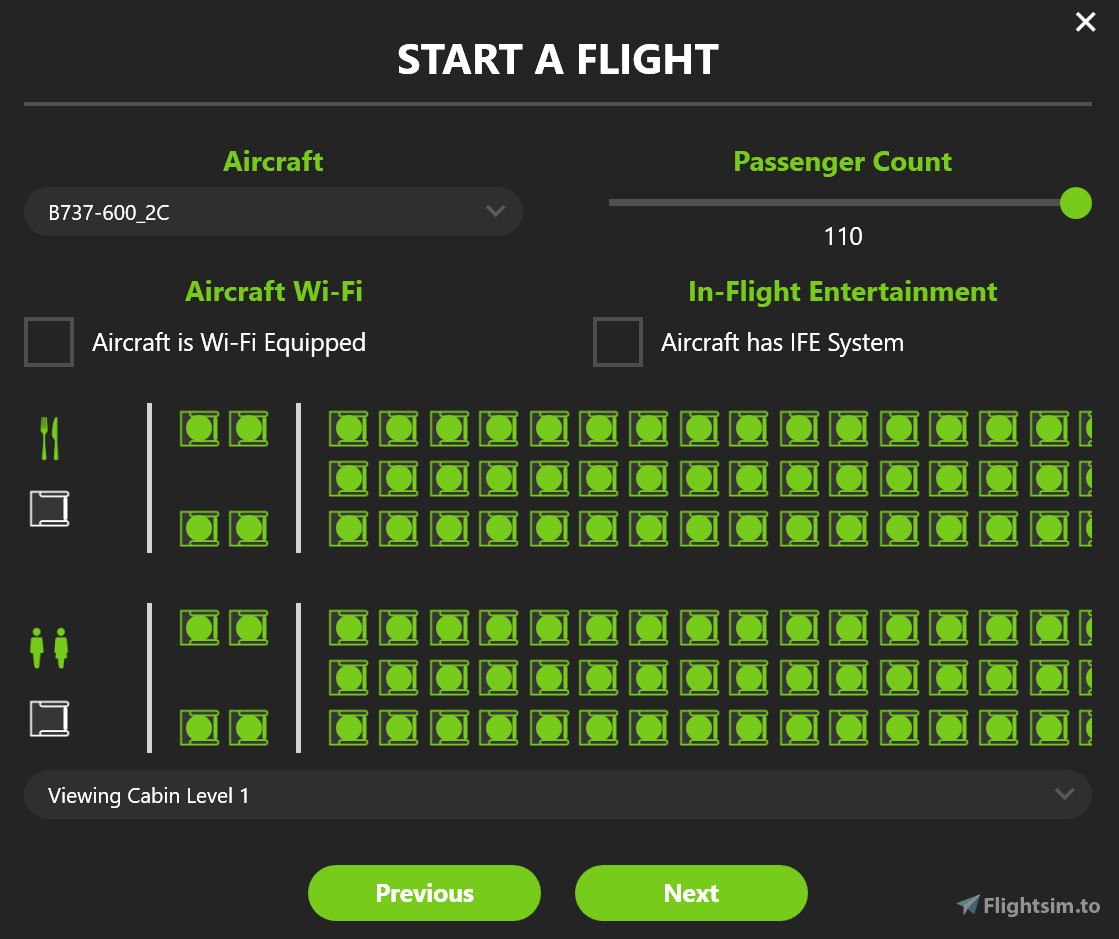 PACX - PMDG 737-600 Cabin Layouts for Microsoft Flight Simulator | MSFS